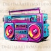 Boombox PNG, 80s Clipart, Hip Hop, Boom Box Clipart, Retro PNG, Boombox ...