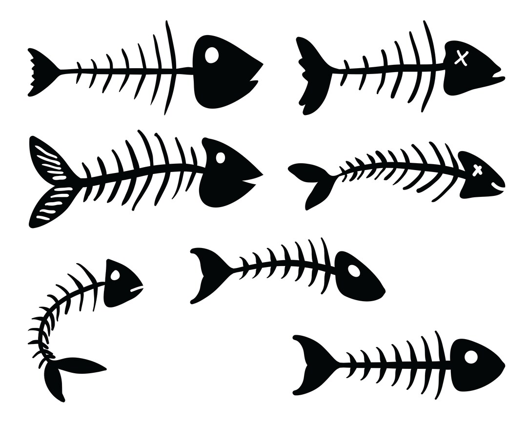 Fish Bone SVG Bundle, PNG Fish Bone Svg, Skeleton Svg, Fishing Lure Svg ...