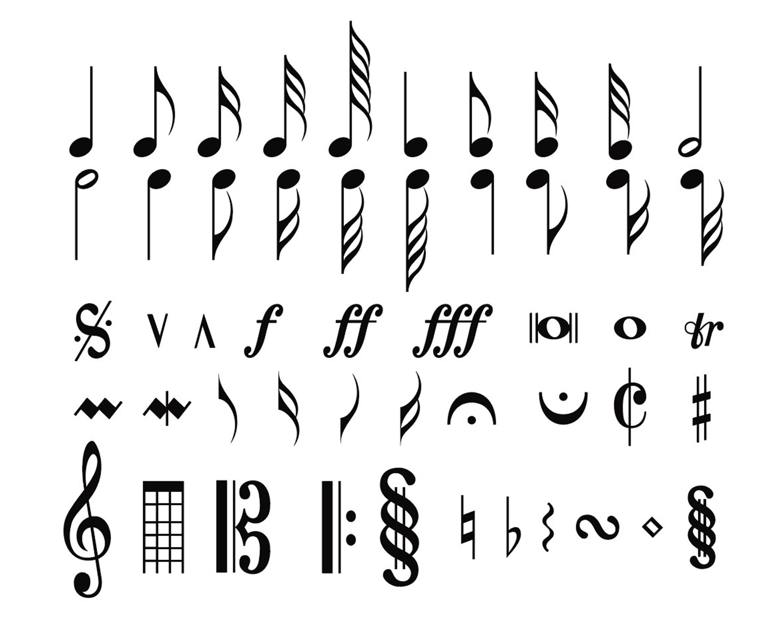 Paquete SVG de notas musicales, PNG Símbolos musicales Svg, Notas ...
