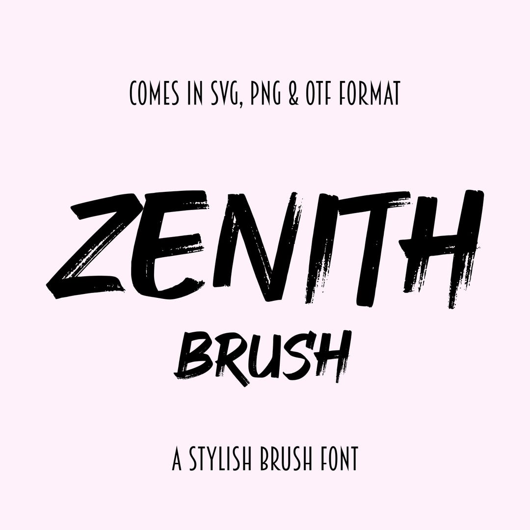 Zenith Brush Font Otf, Svg, Png - Alphabet Svg, Brush, Paint Brush Font ...