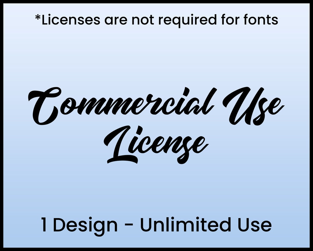 Commercial Use License - 1 Design or Bundle - Unlimited Use - Etsy