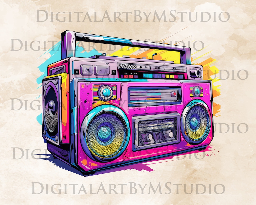 Boombox PNG, 80s Clipart, Hip Hop, Boom Box Clipart, Retro PNG, Boombox ...