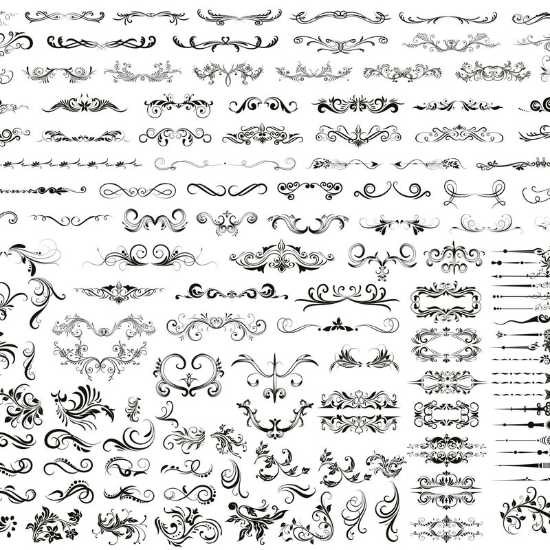 Flourishes Clip Art - Etsy