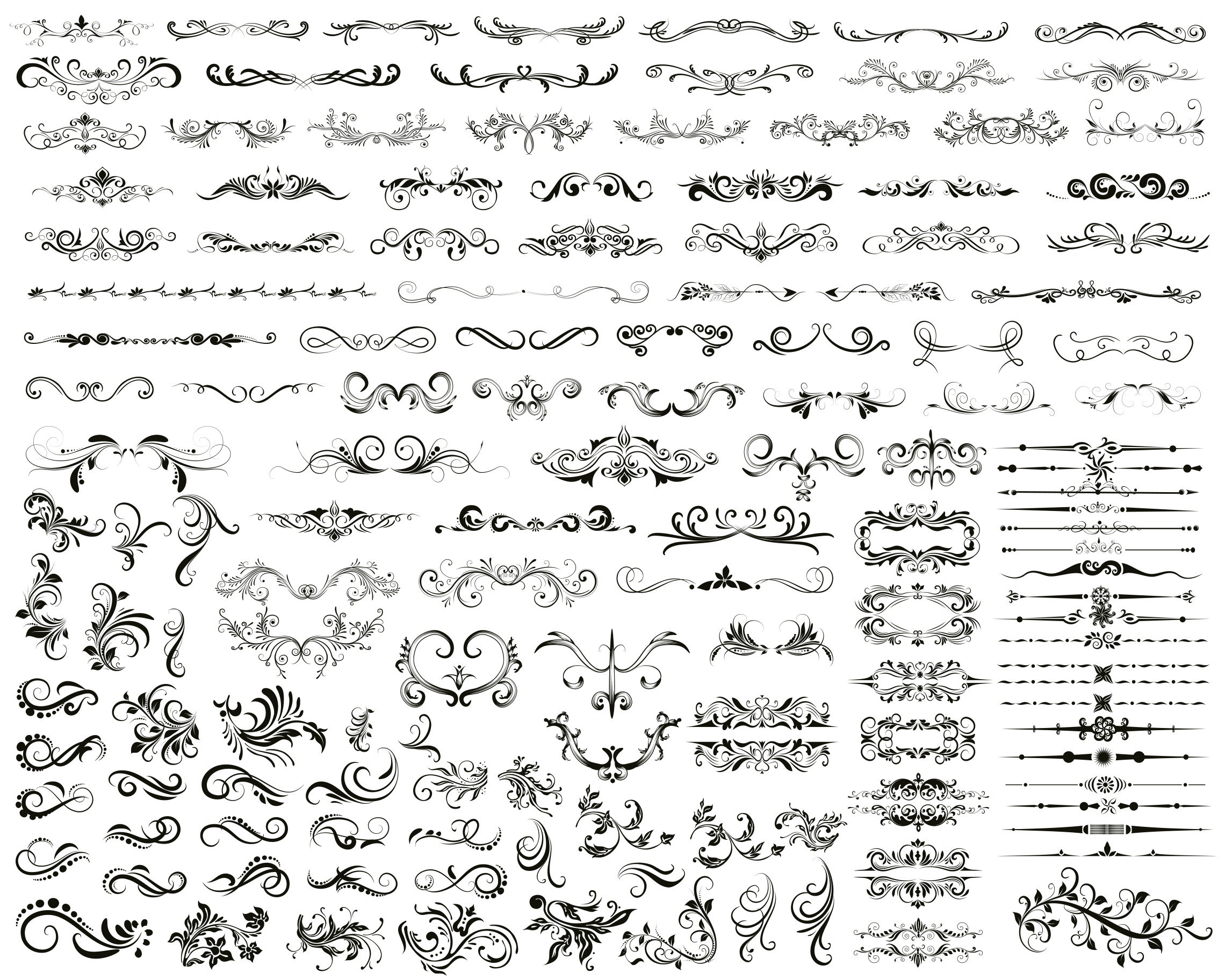 135+ Decorative Elements SVG, Ornaments Svg, Flourishes SVG, Swirls SVG ...