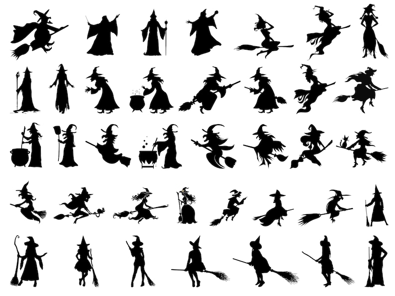 Hexe SVG Bundle, PNG - Hexen SVG, Halloween SVG, gruselige SVG, Witchy ...