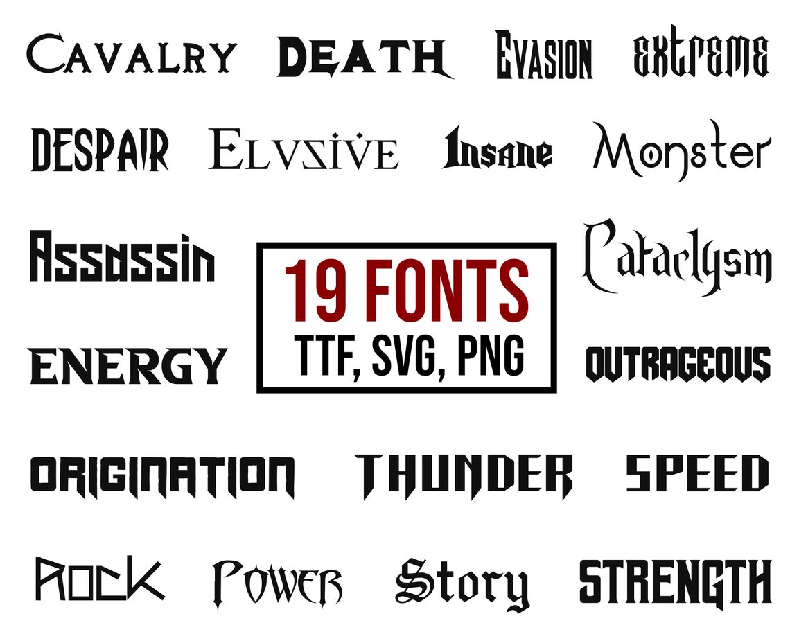 19 Modern Fonts BUNDLE TTF SVG Png Letters and Numbers - Etsy