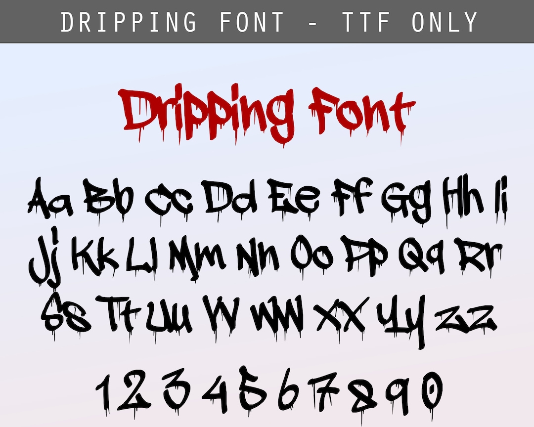 Dripping Font TTF, SVG, Png, Blood Font, Drip Font Halloween, Bloody Font, Bloody Alphabet ...