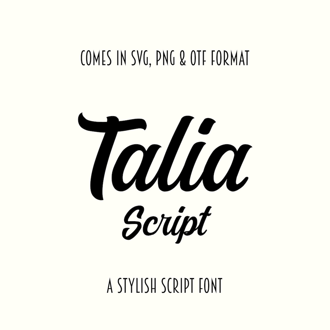 Talia Stylish Script Font - SVG, PNG, Otf, Ttf - Cursive Font ...