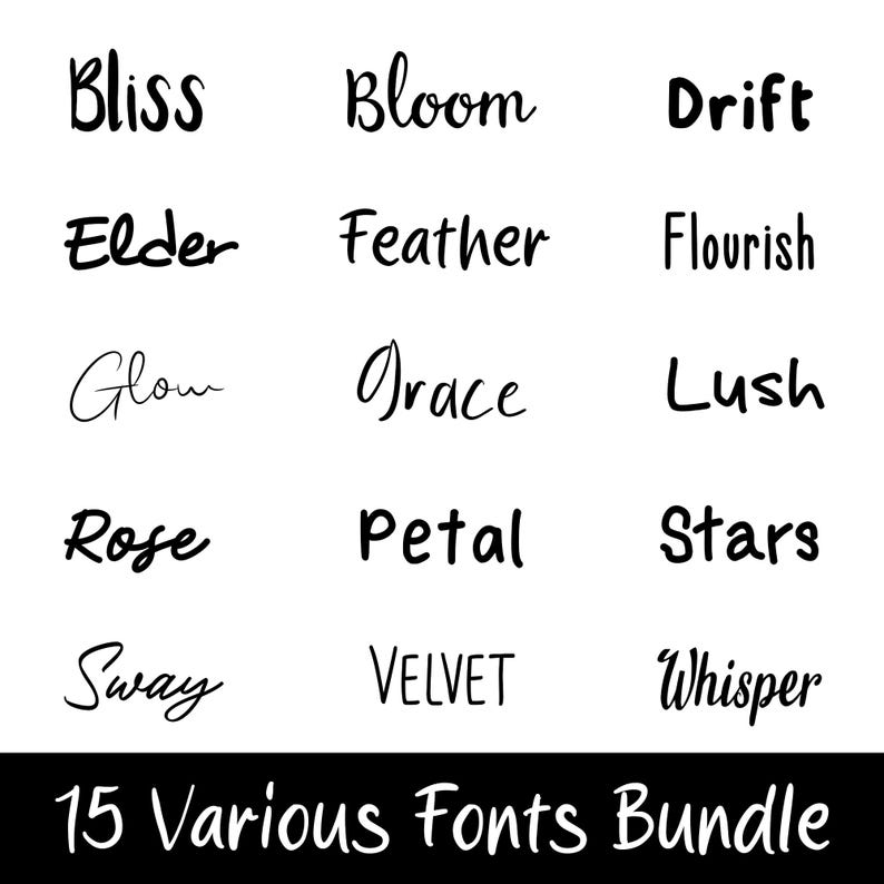 15 Handwritten & Script Fonts Bundle - Otf, Ttf, Svg, Png - Cricut ...