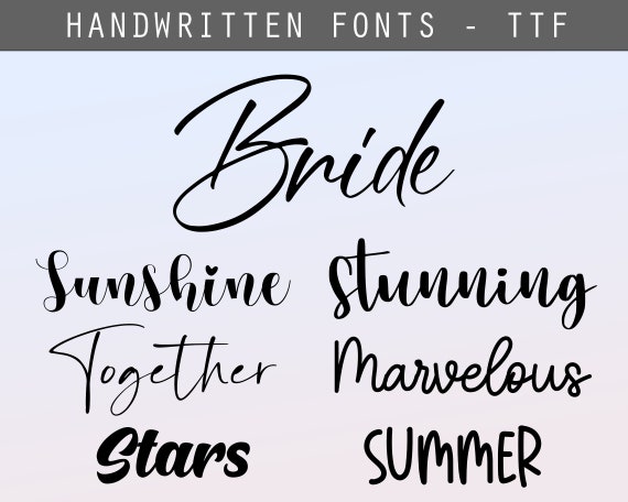 Handwritten Font Bundle TTF Cursive Fonts Wedding Fonts - Etsy