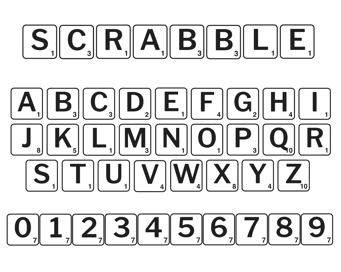 Scrabble Letters and Numbers SVG Scrabble Tiles Svg Scrabble - Etsy