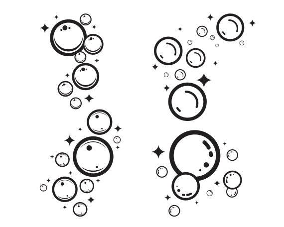 Bubbles Vector Black And White