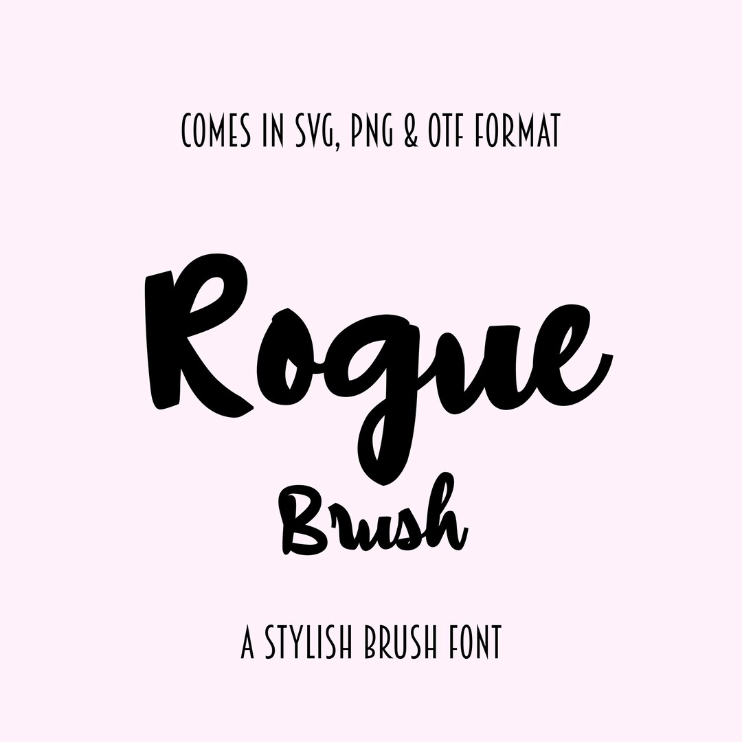 Rogue Brush Font Otf, Svg, Png - Alphabet Svg, Brush, Paint Brush Font ...