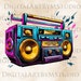 Boombox PNG, 80s Clipart, Hip Hop, Boom Box Clipart, Retro PNG, Boombox ...