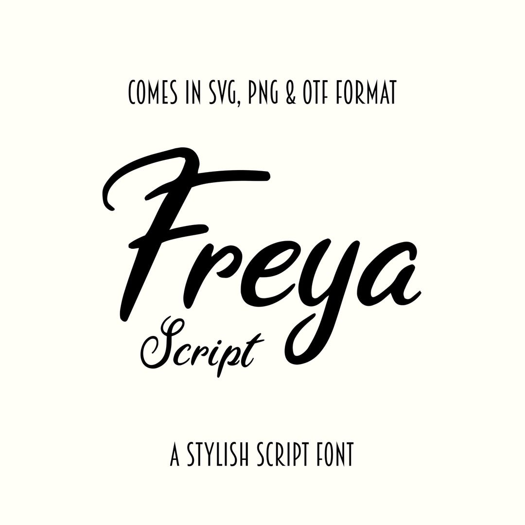 Freya Stylish Script Font - SVG, PNG, Otf, Ttf - Cursive Font ...