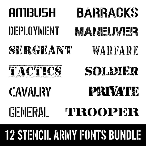 Military Fonts in Canva - Etsy