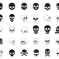 Skull Svg - Etsy