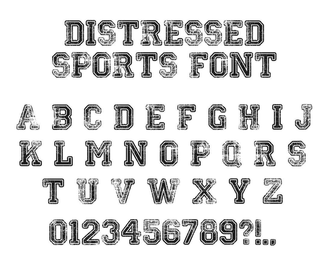 Distressed Sports Font Svg, Varsity Font Svg, Sport Font Svg, Varsity ...