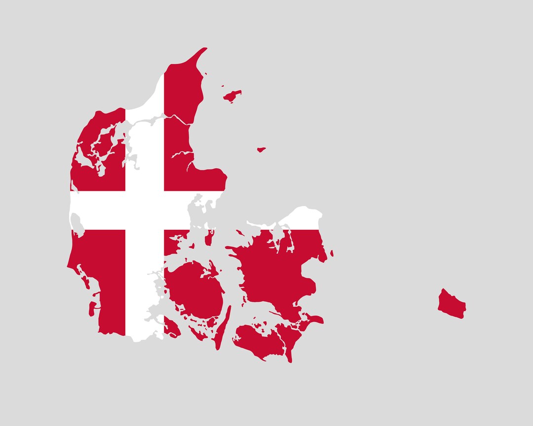Denmark Map SVG PNG Denmark Flag Svg Denmark Outline Svg - Etsy