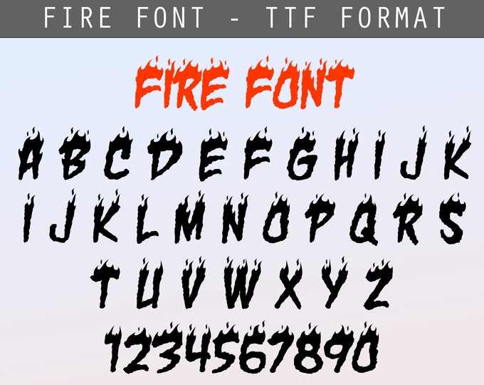 Flame Fonts Bundle Fire Letters Fonts TTF SVG Files Fonts Bundle Flame ...