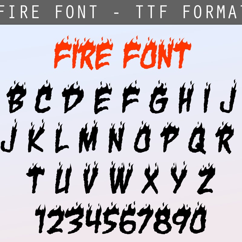 Fire Font Svg - Etsy
