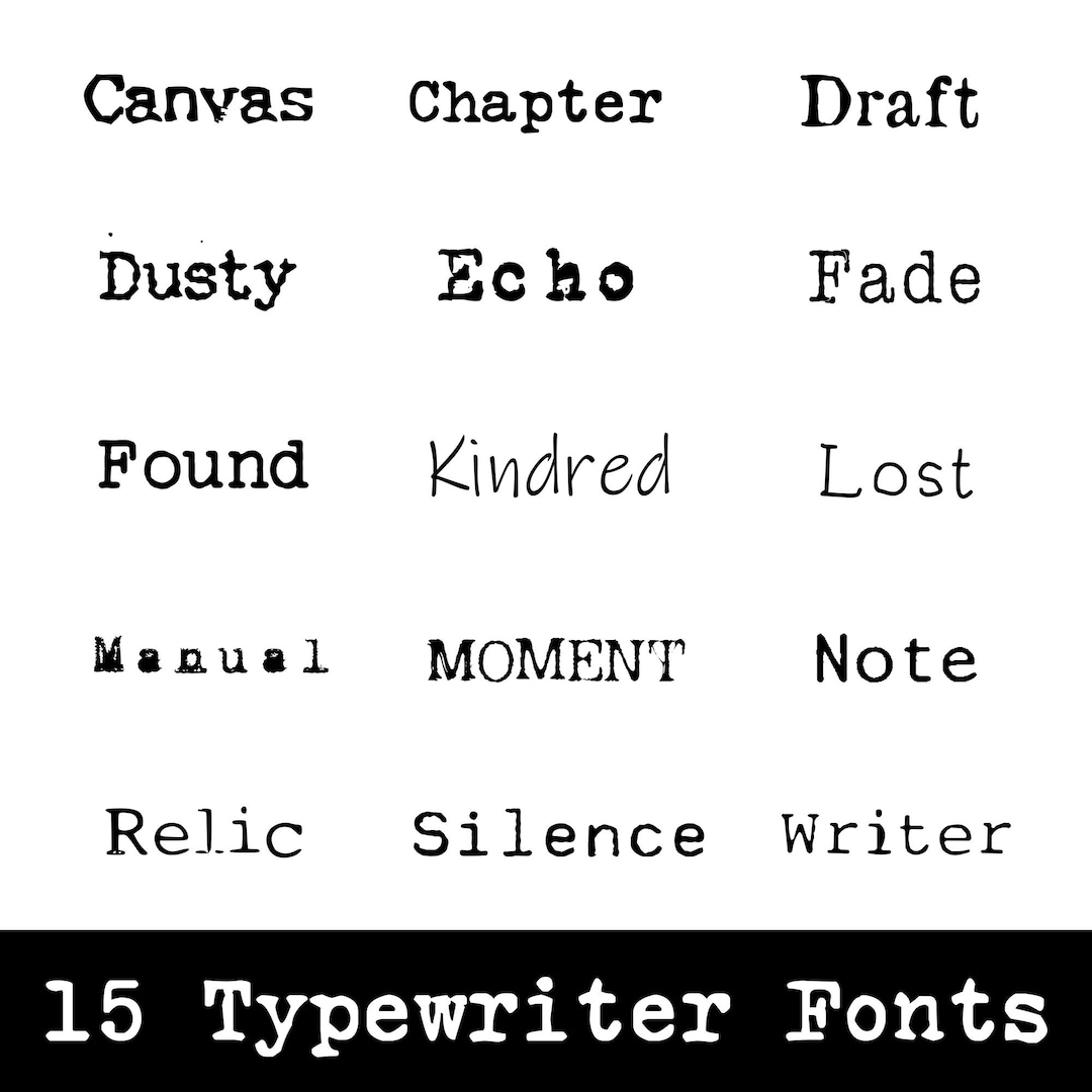 15 Typewriter Font BUNDLE #3 Otf, Ttf, Svg, Png - Retro Font, Vintage ...