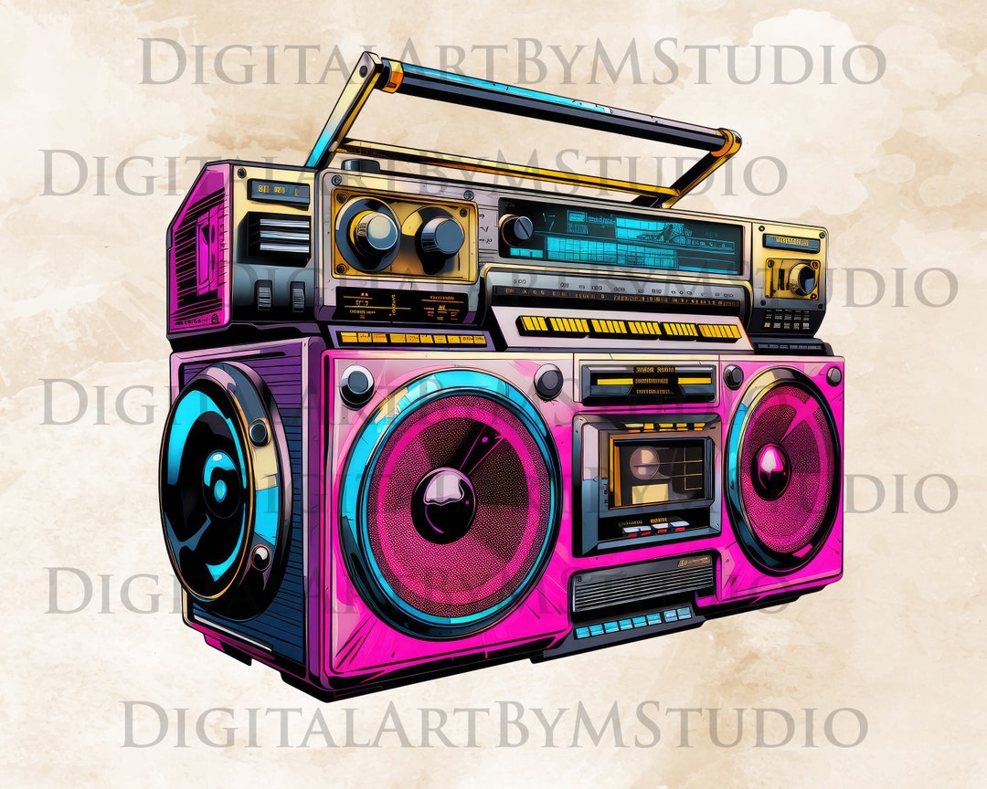 Boombox PNG, 80s Clipart, Hip Hop, Boom Box Clipart, Retro PNG, Boombox ...