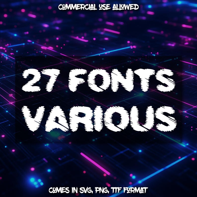 27 Various Fonts BUNDLE TTF, SVG, Png, Distressed, Letters and Numbers ...