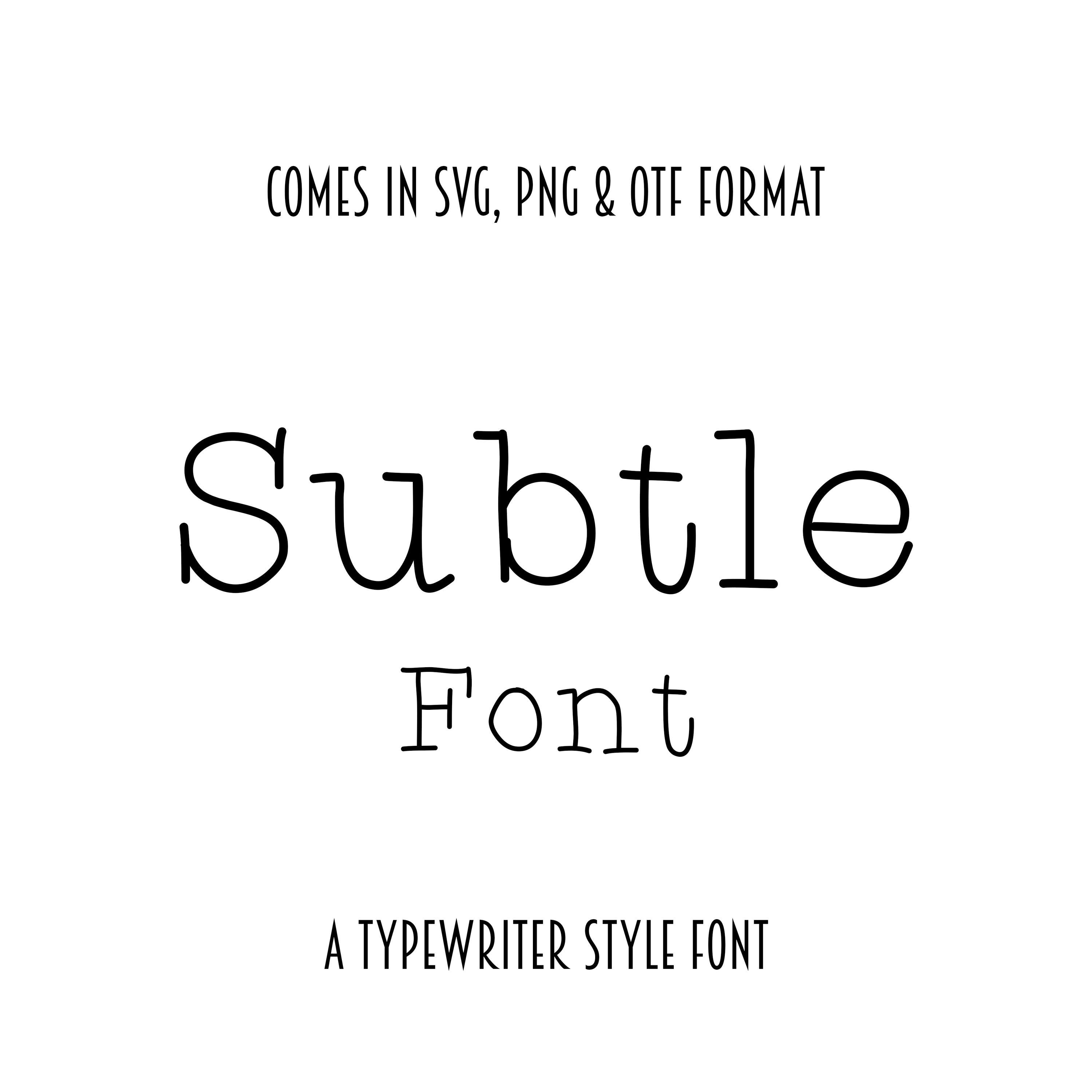 Subtle Typewriter Font Otf, Ttf, Svg, Png - Slim Font, Retro Font ...