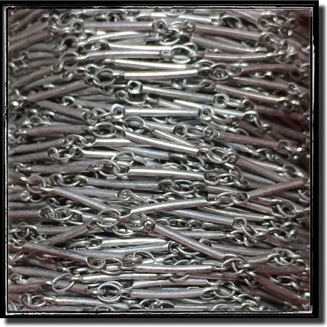 Antique Silver Plate Bar Chain - Etsy