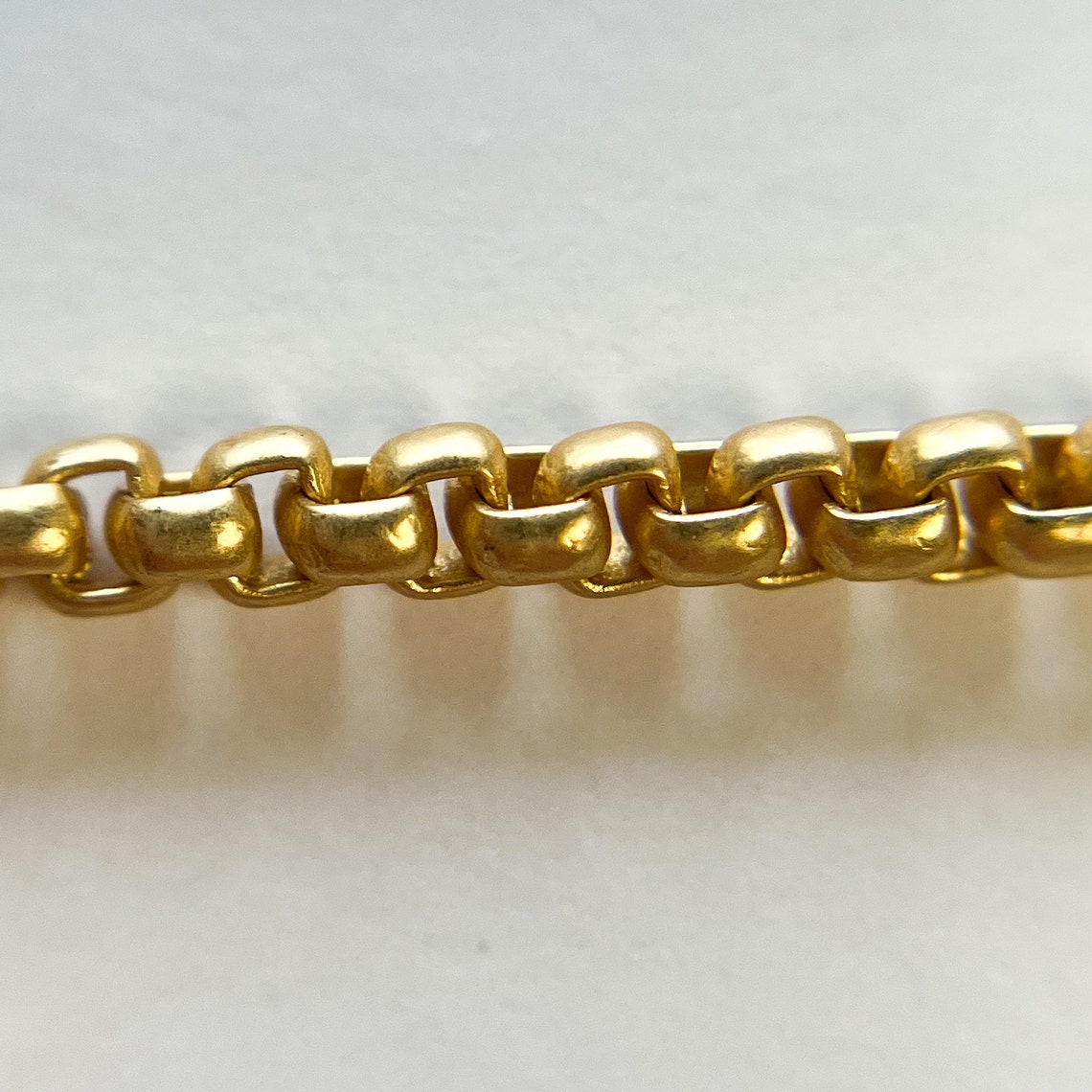 Matte Gold Plate Round CH608EG Box Chain 4mm - Etsy