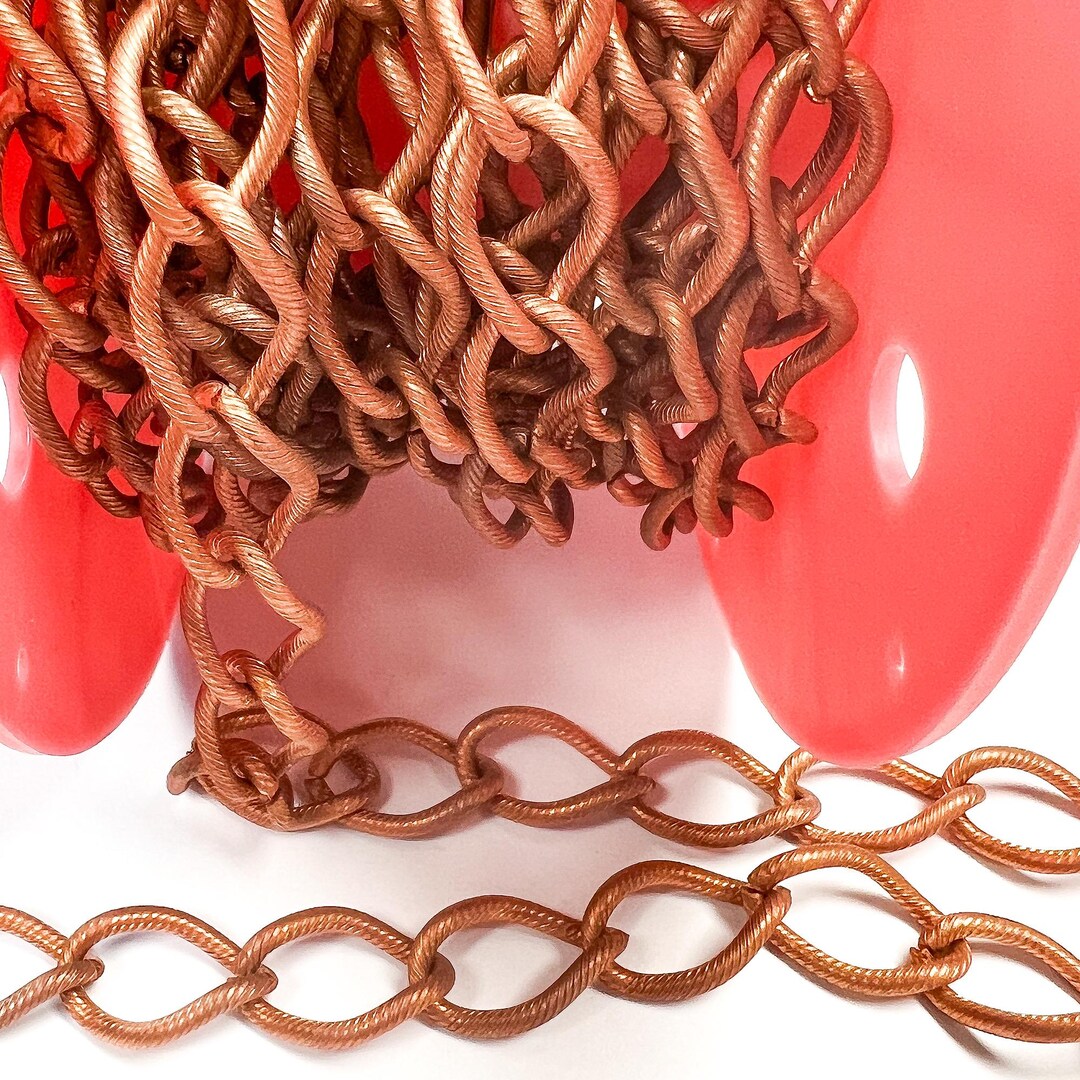 17mm Raw Unplated Large Grooved Vintage Curb Chain, CHL2207ER, Add ...