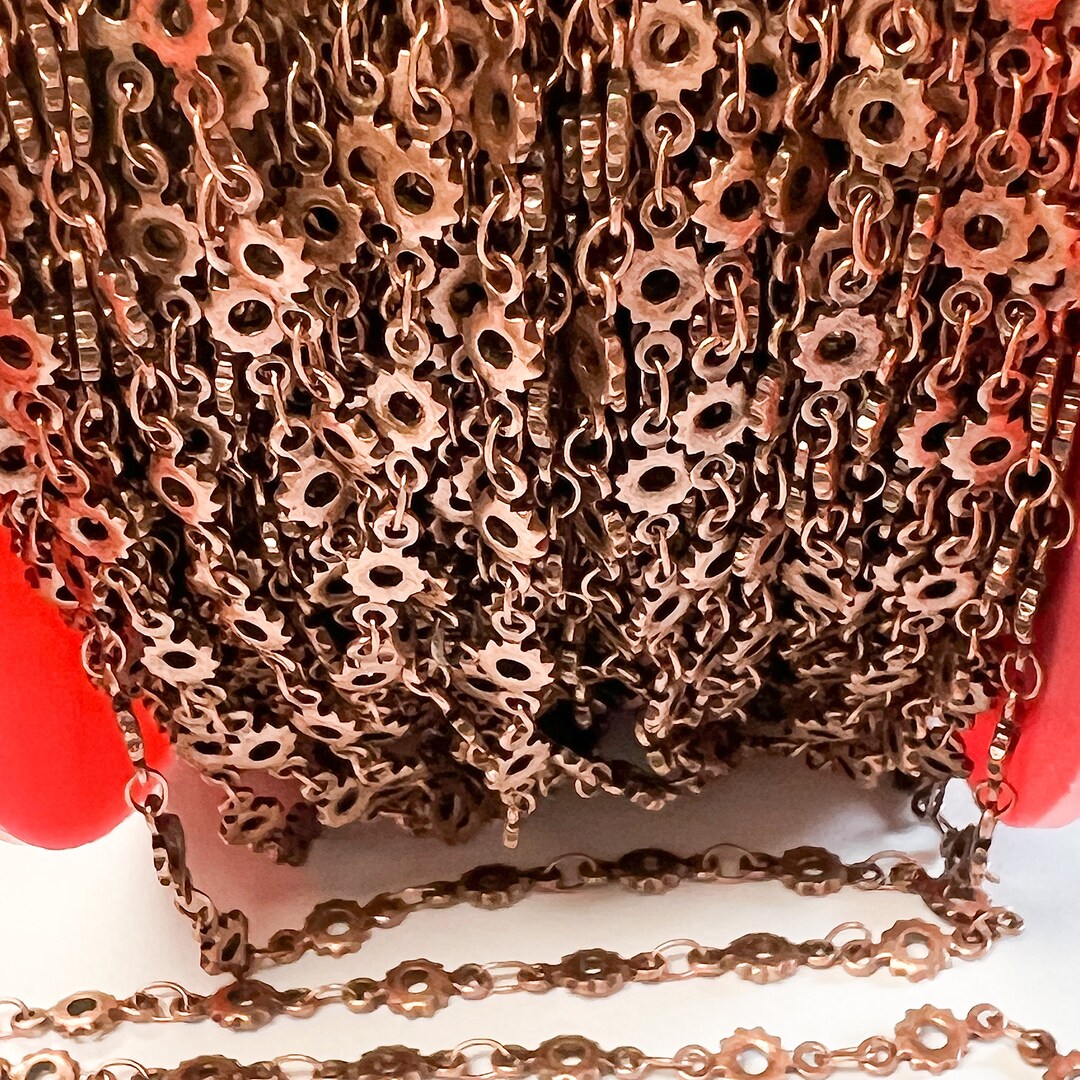 Antique Copper Cogwheel Chain 4mm. [CH709EAC] - Etsy