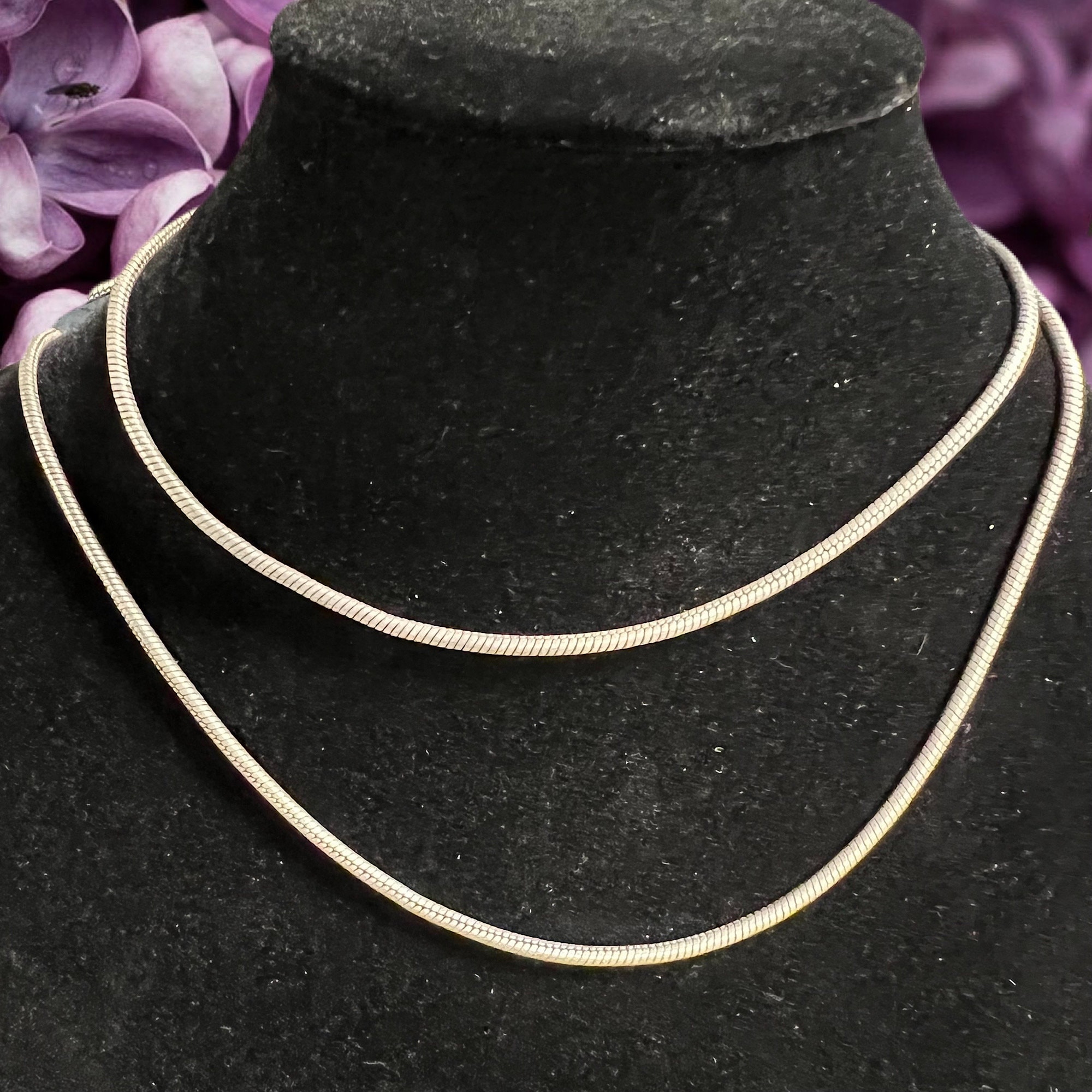 Antique Silver Plate Snake Chain 2.4mm - Etsy