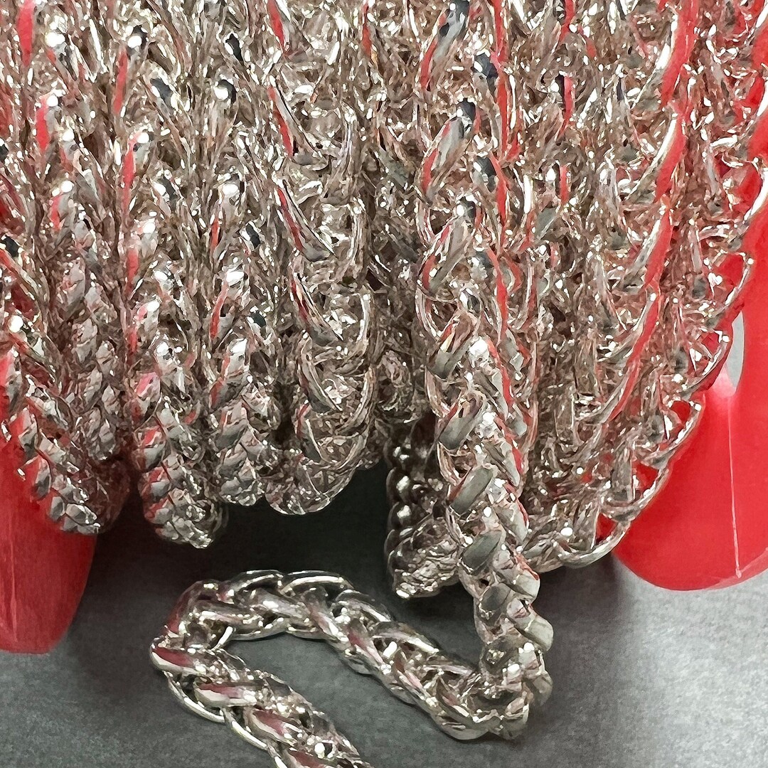 Silver Plate Large Wheat Chain CH652ES 6mm - Etsy
