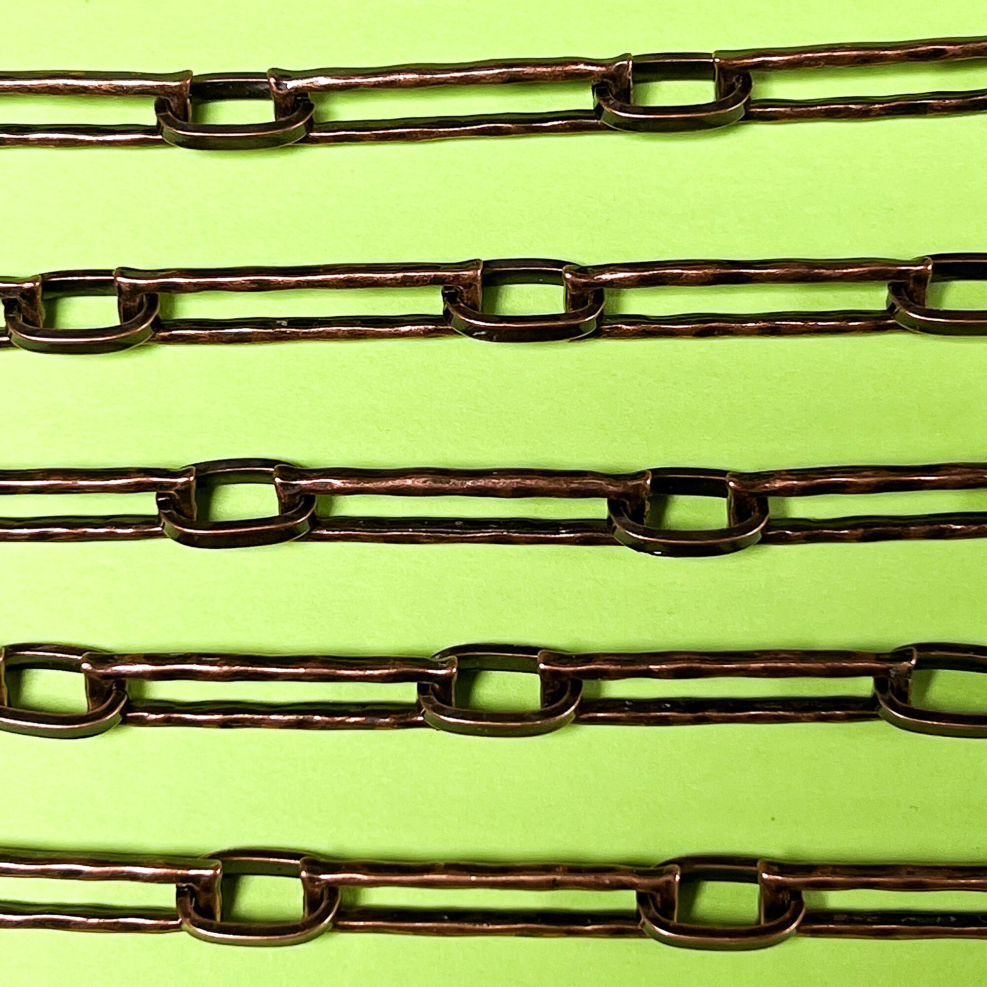 Antique Copper Large Hammered Textured Rectangle Chain, Large Link ...