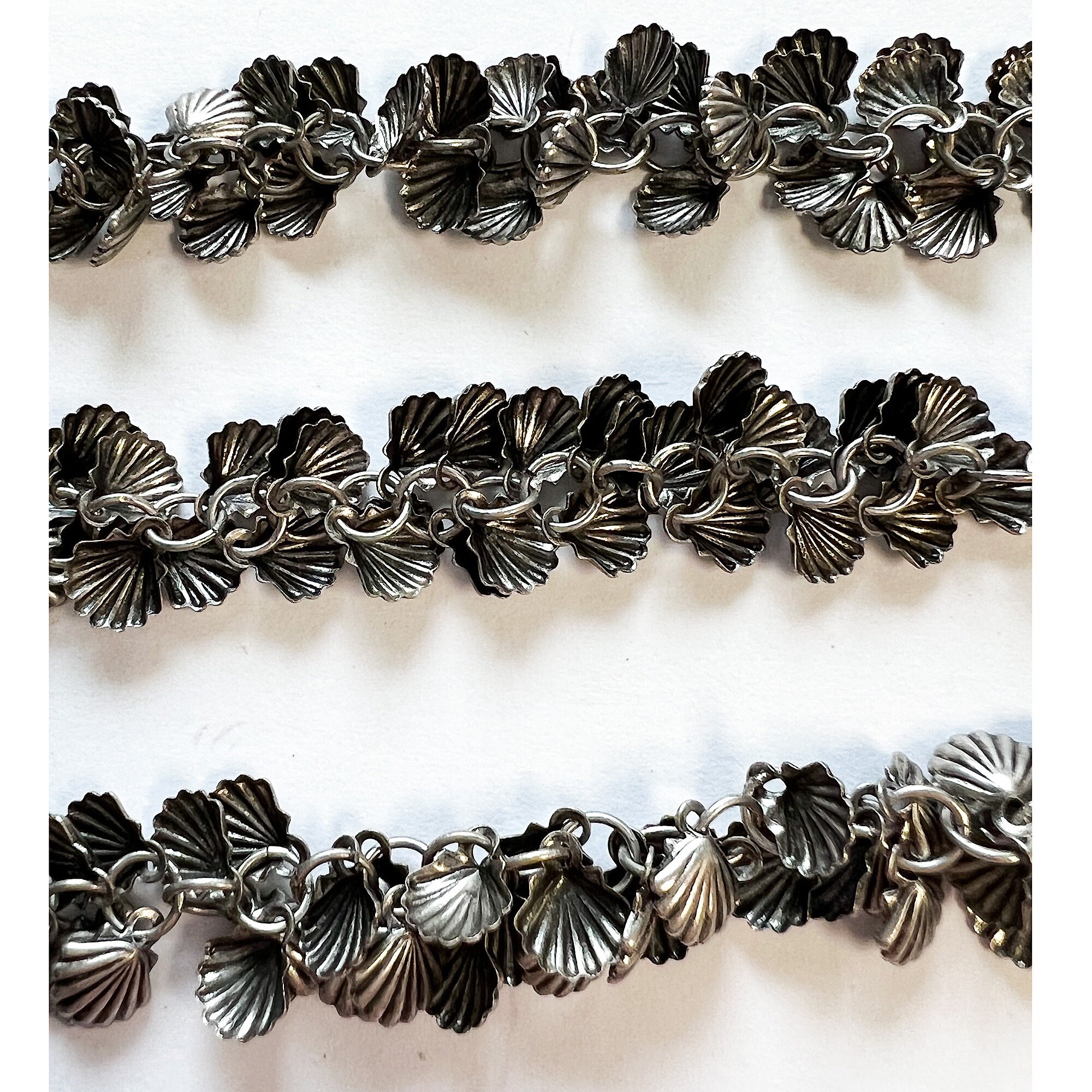 Antique Silver Plate Sea Shells Chain - Etsy