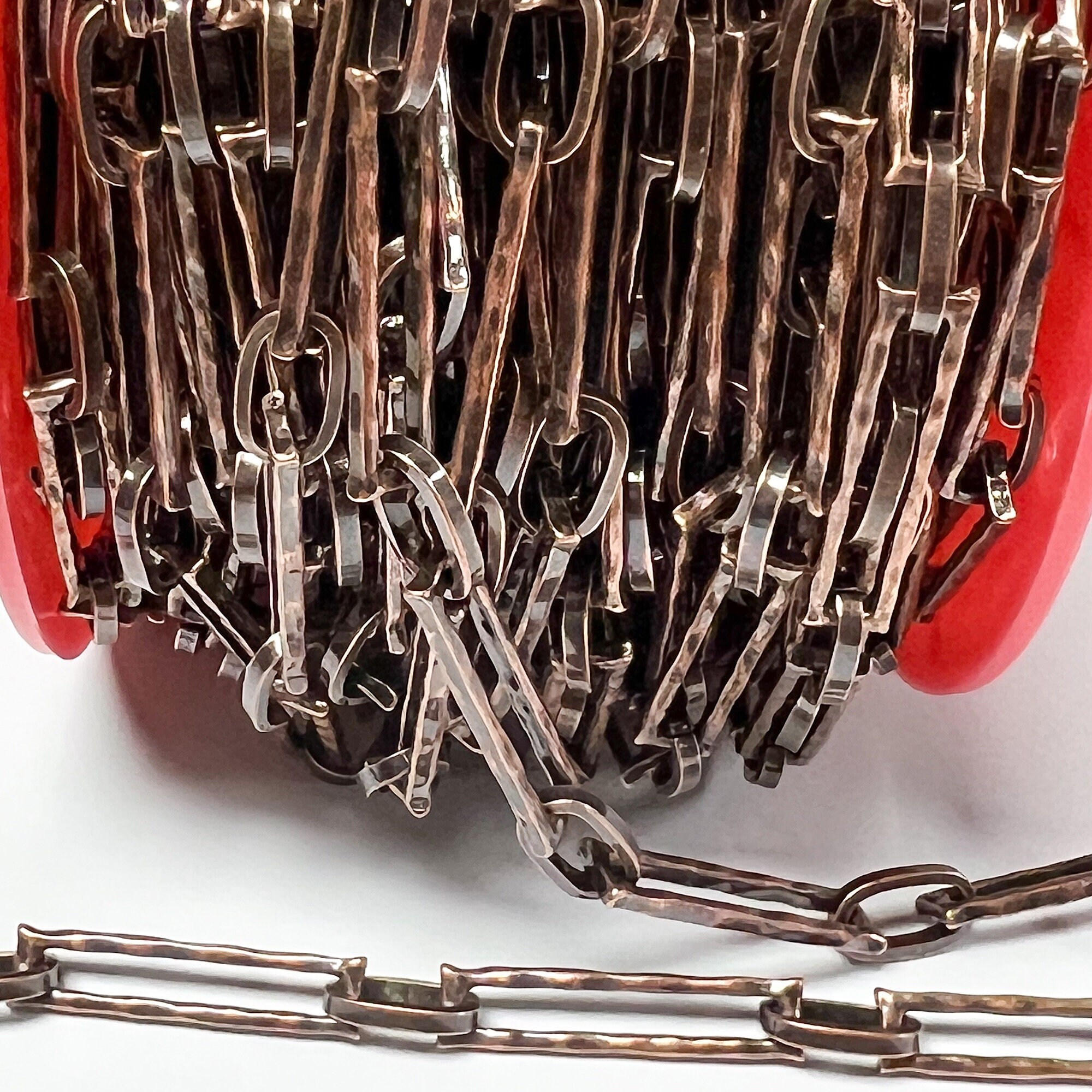 Antique Copper Large Hammered Textured Rectangle Chain, Large Link ...