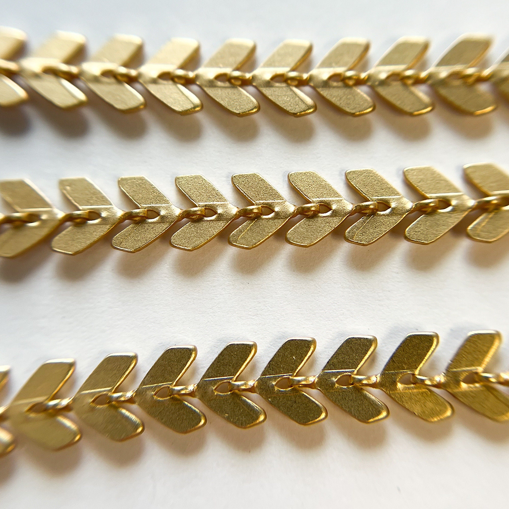 Matte Gold Plate Chevron Chain 6.5mm. [CH751EMG] - Etsy