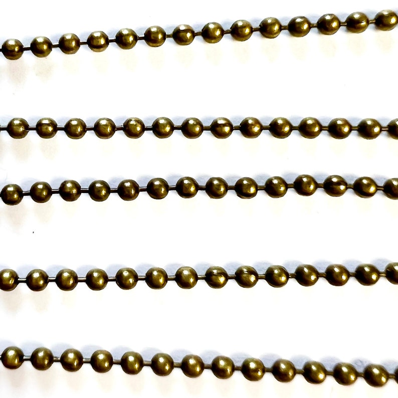 2mm Antique Brass Ball Chain - Etsy