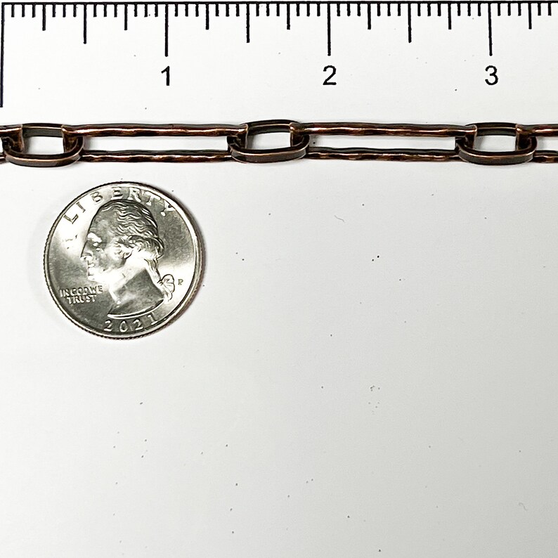 Antique Copper Large Hammered Textured Rectangle Chain, Large Link ...