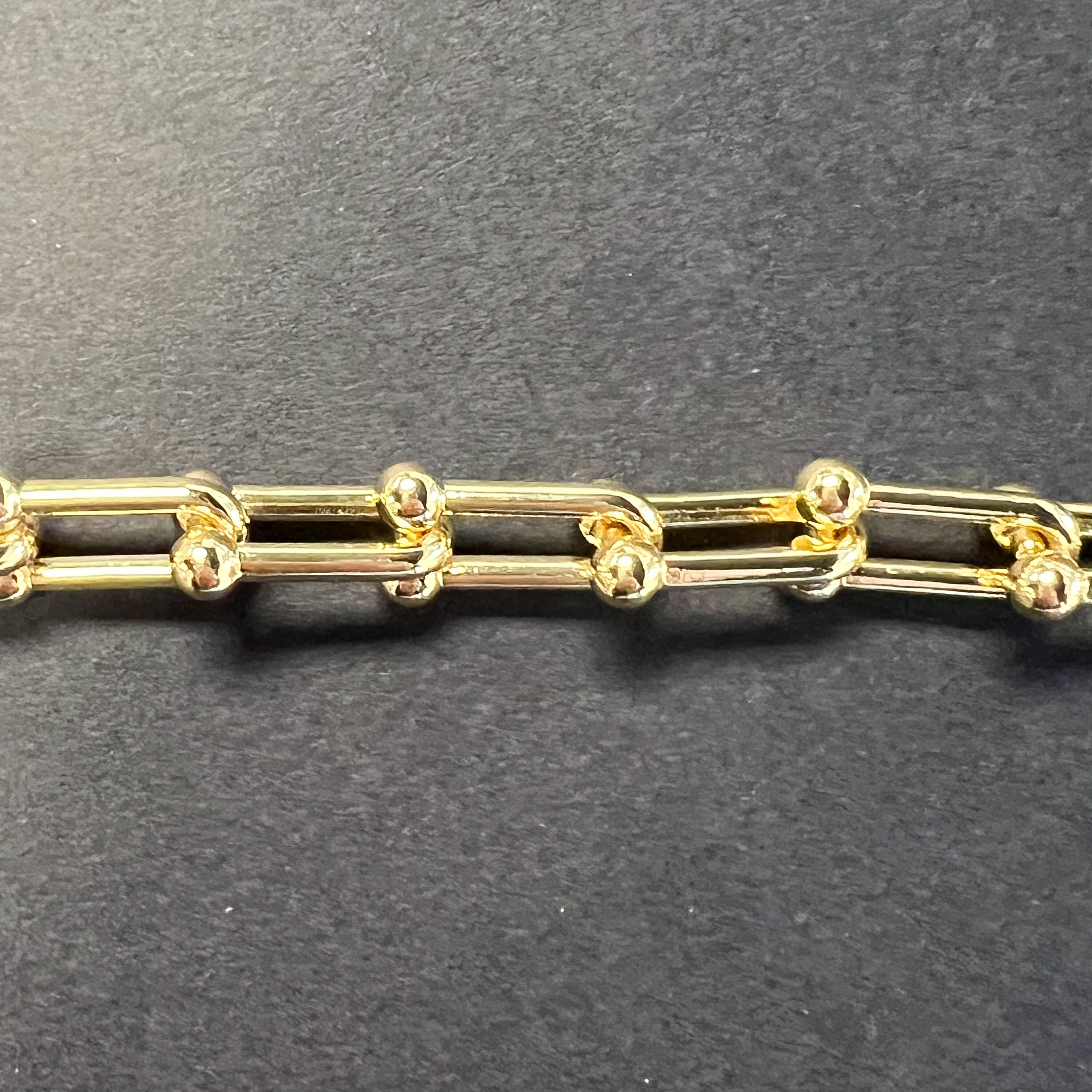 Gold Plate U-shape Chain, Gold U-link Chain, Horseshoe Link Chain ...