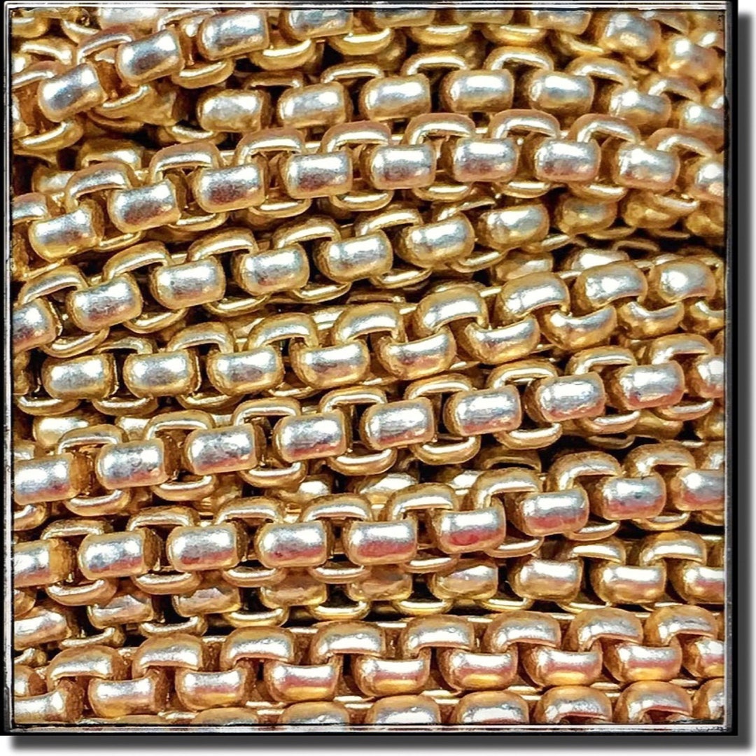 Matte Gold Plate Round CH608EG Box Chain 4mm - Etsy