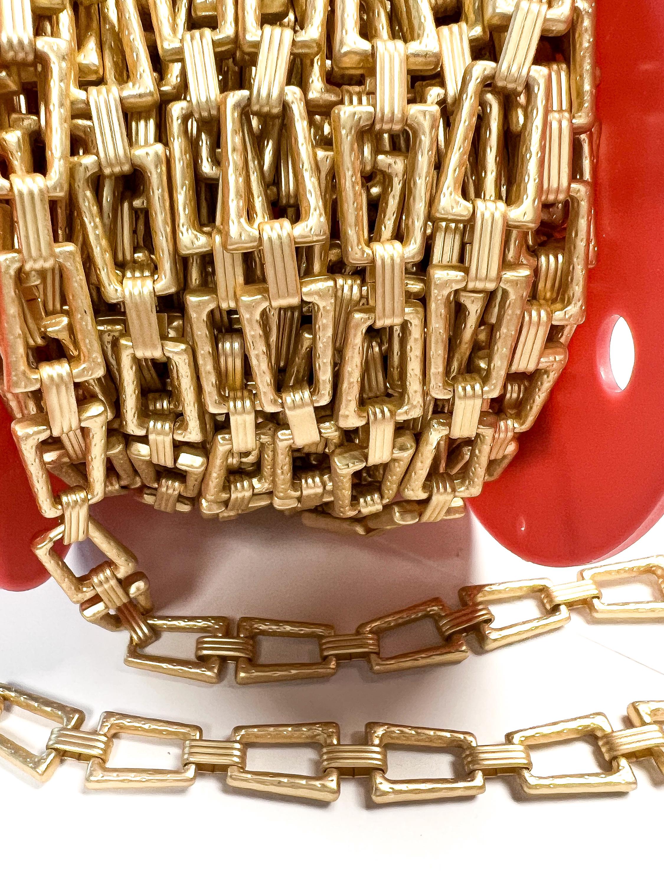 Matte Gold Chain, Gallery Chain. Book Chain, Trapezoid Chain, Textured ...