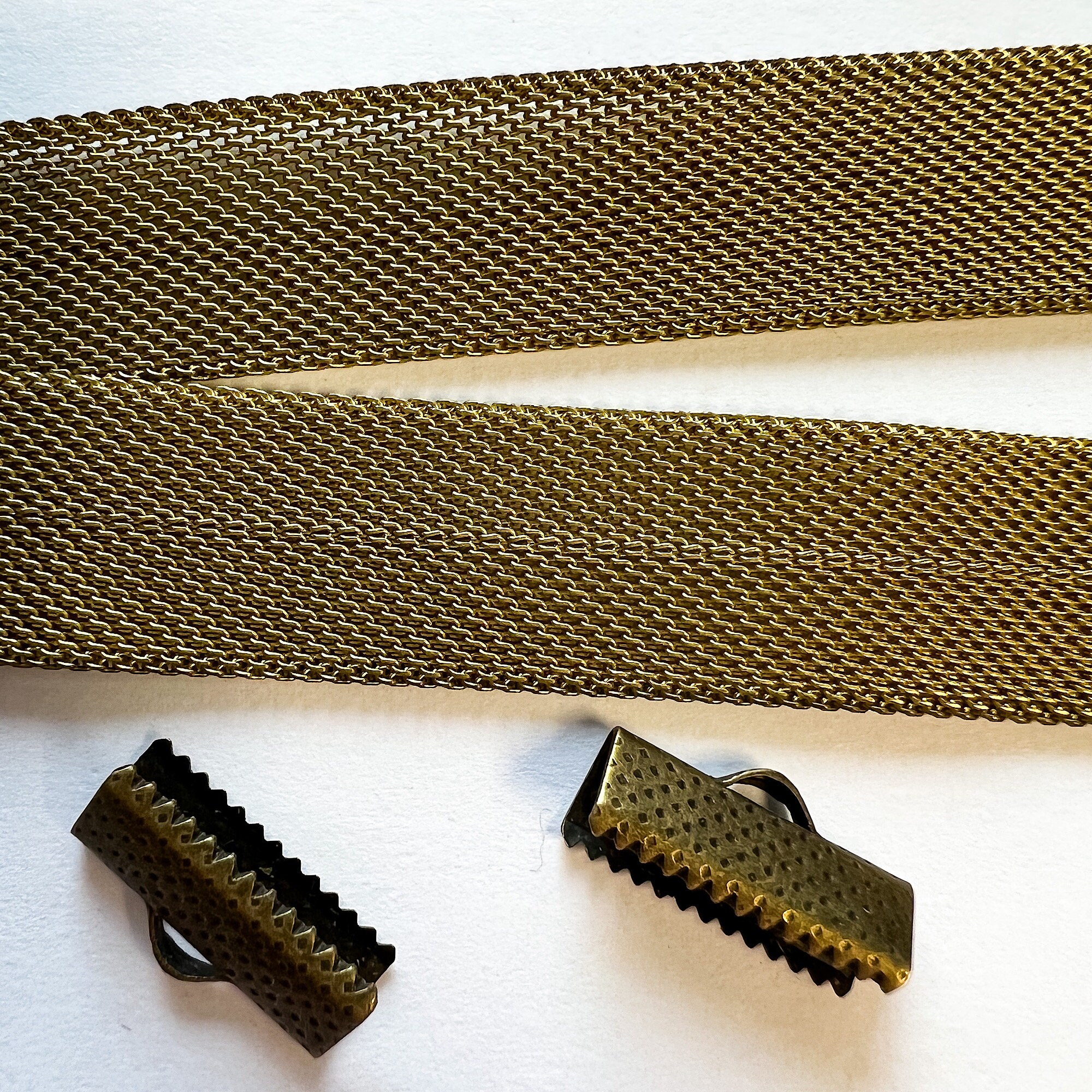 Vintage Antique Gold Plate Mesh Ribbon Chain 15mm - Etsy