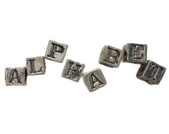 5mm Alphabet Letters Sterling Silver Block Beads - Etsy