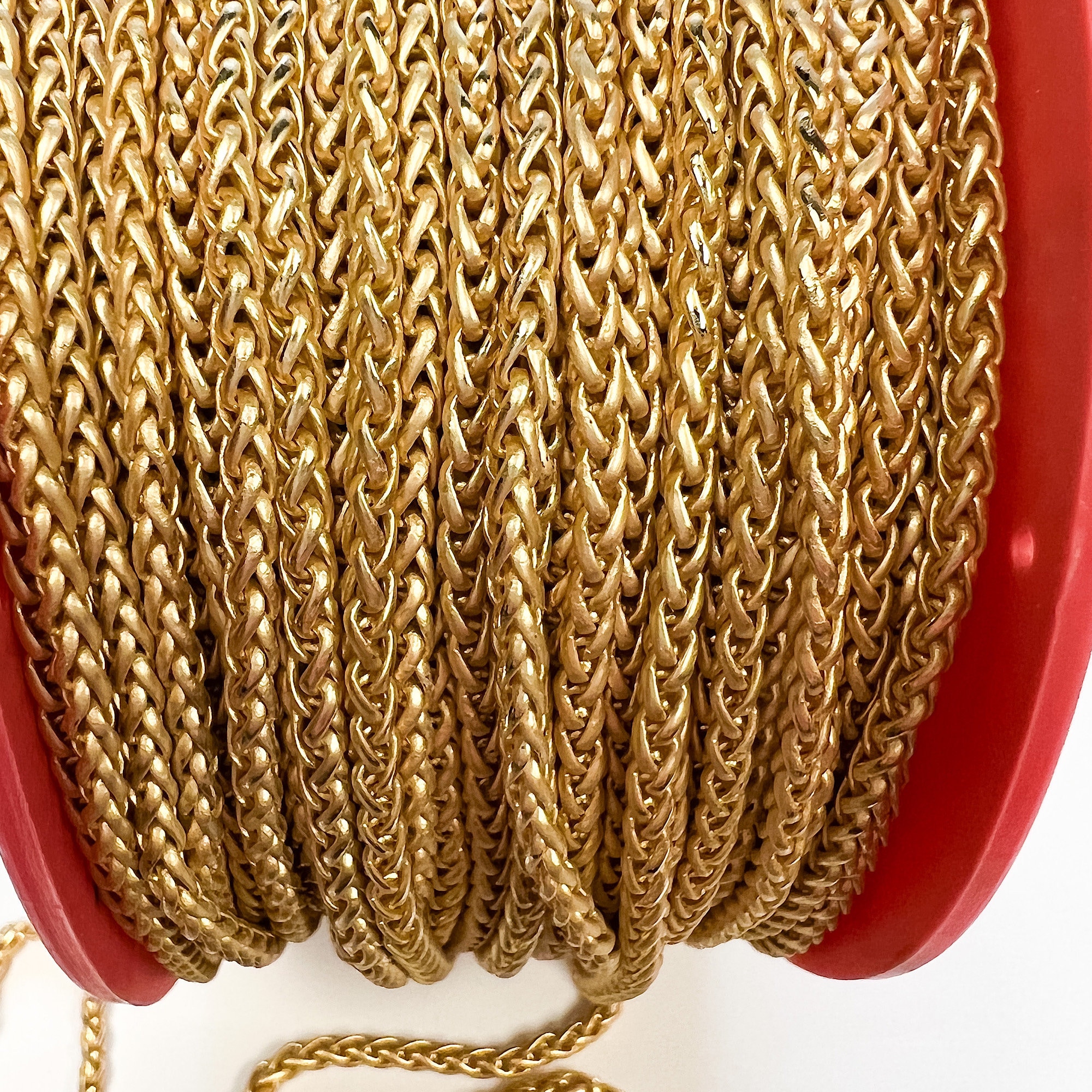 Matte Gold Plate Small Wheat Chain 3mm, Wholesale Chain, Chain by Foot ...