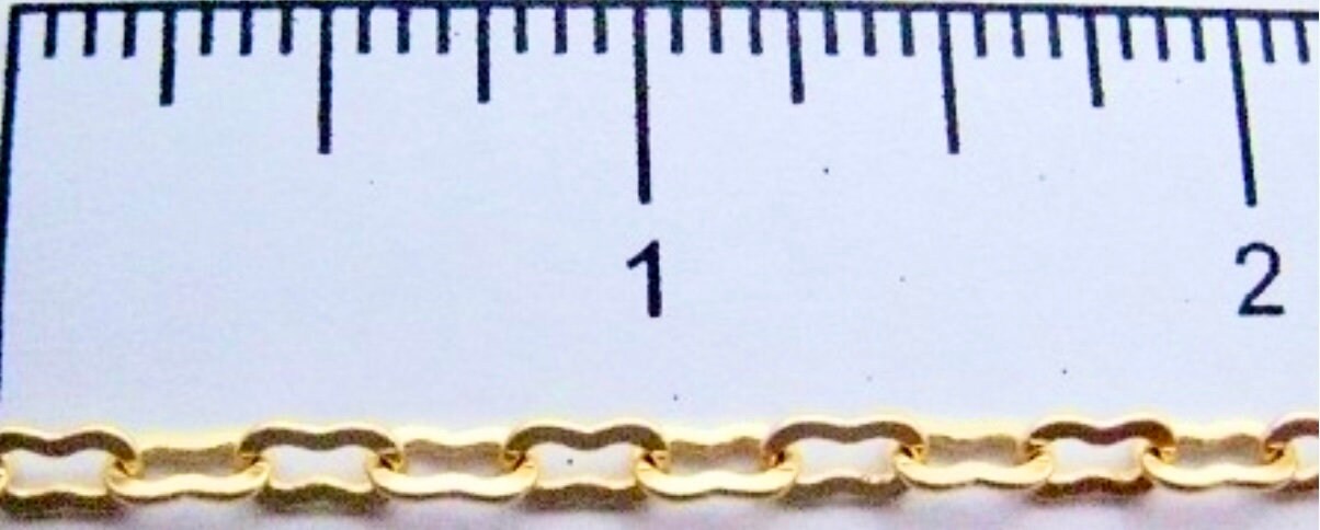 18kt Gold Plate Keyhole Chain, CH483EG, Necklace Chain - Etsy