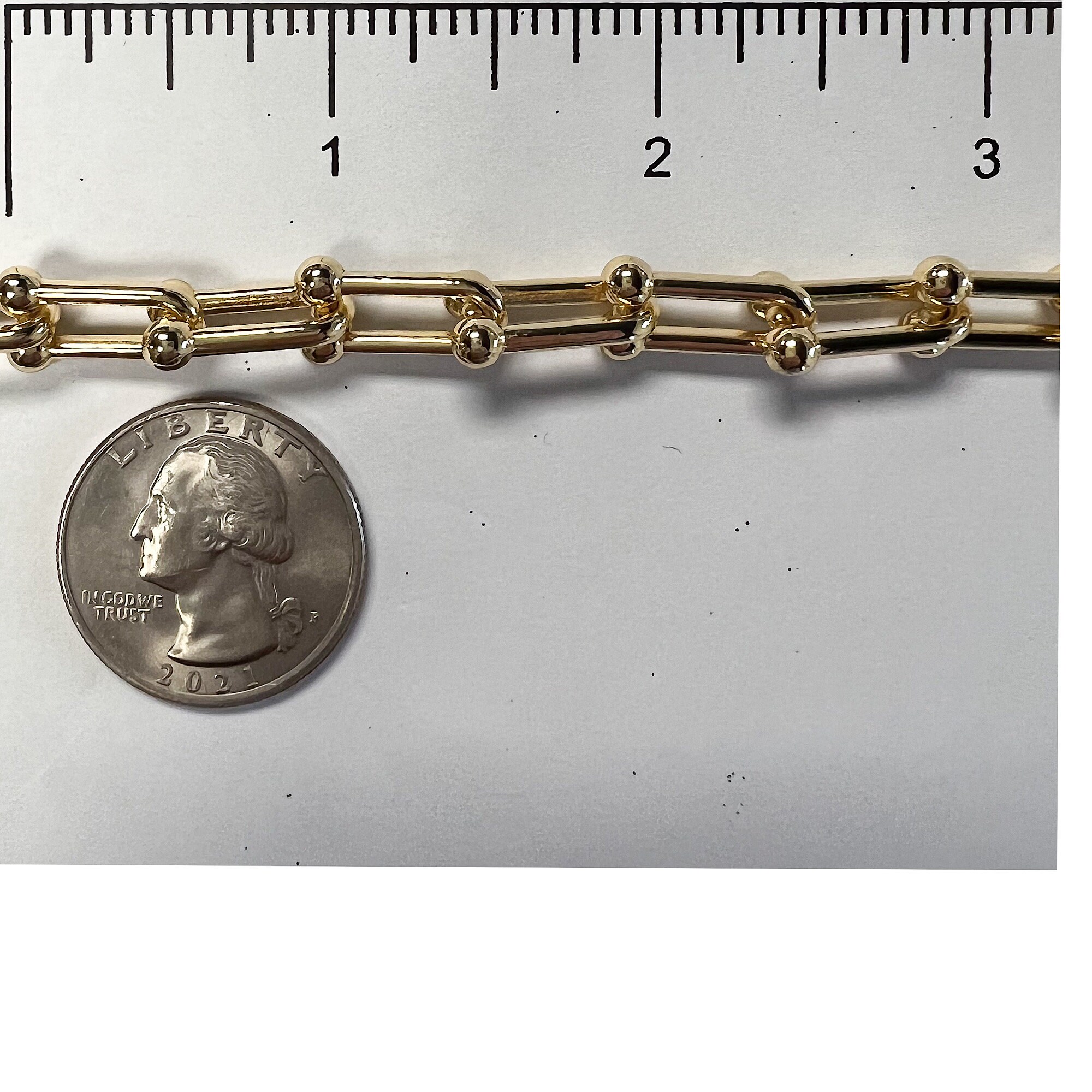 Gold Plate U-shape Chain, Gold U-link Chain, Horseshoe Link Chain ...