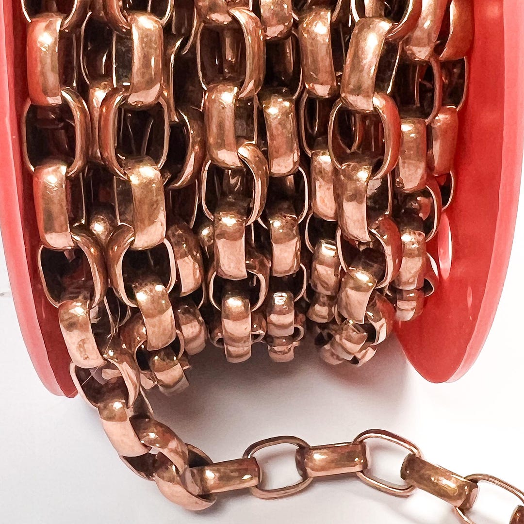 Antique Copper Oval Rolo Jewelry Chain, CH622EAC, 12mm X 8.8mm, Large ...